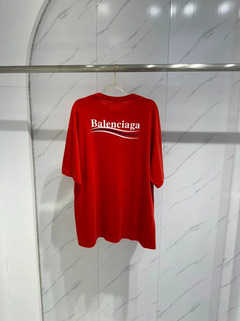 Balenciaga Balenciaga red front and back Coke Wave print logo short ...
