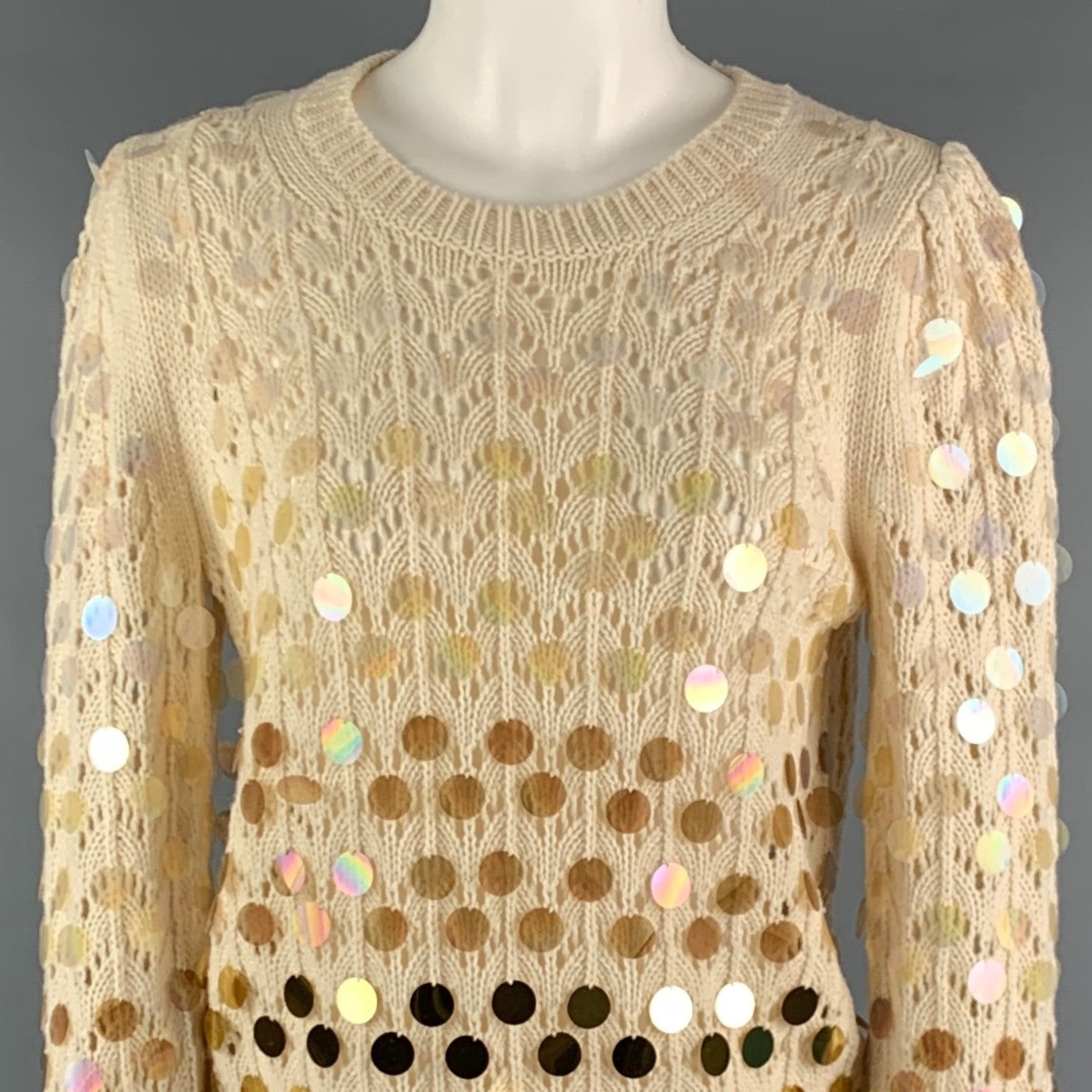 Marc Jacobs ARC JACOBS Cream Gold Wool Cashmere Payettes Sweater | Grailed