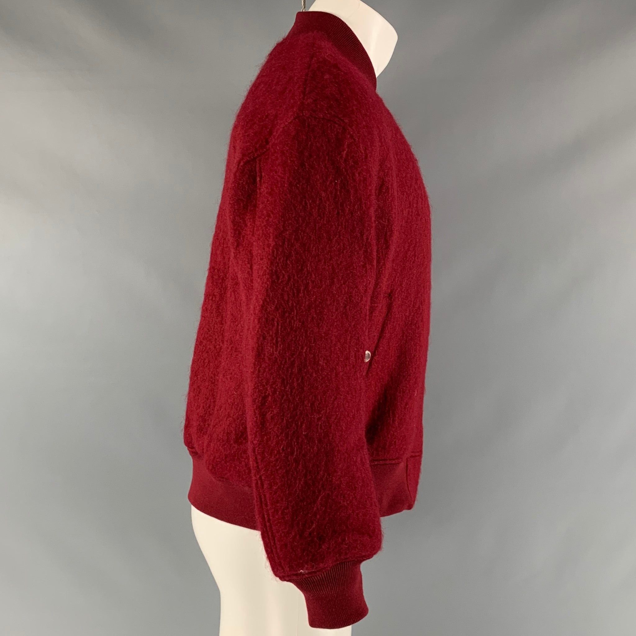 Christian Dada CHRITIAN DADA Red Brick olid Wool Blend Bomber Jacket ...
