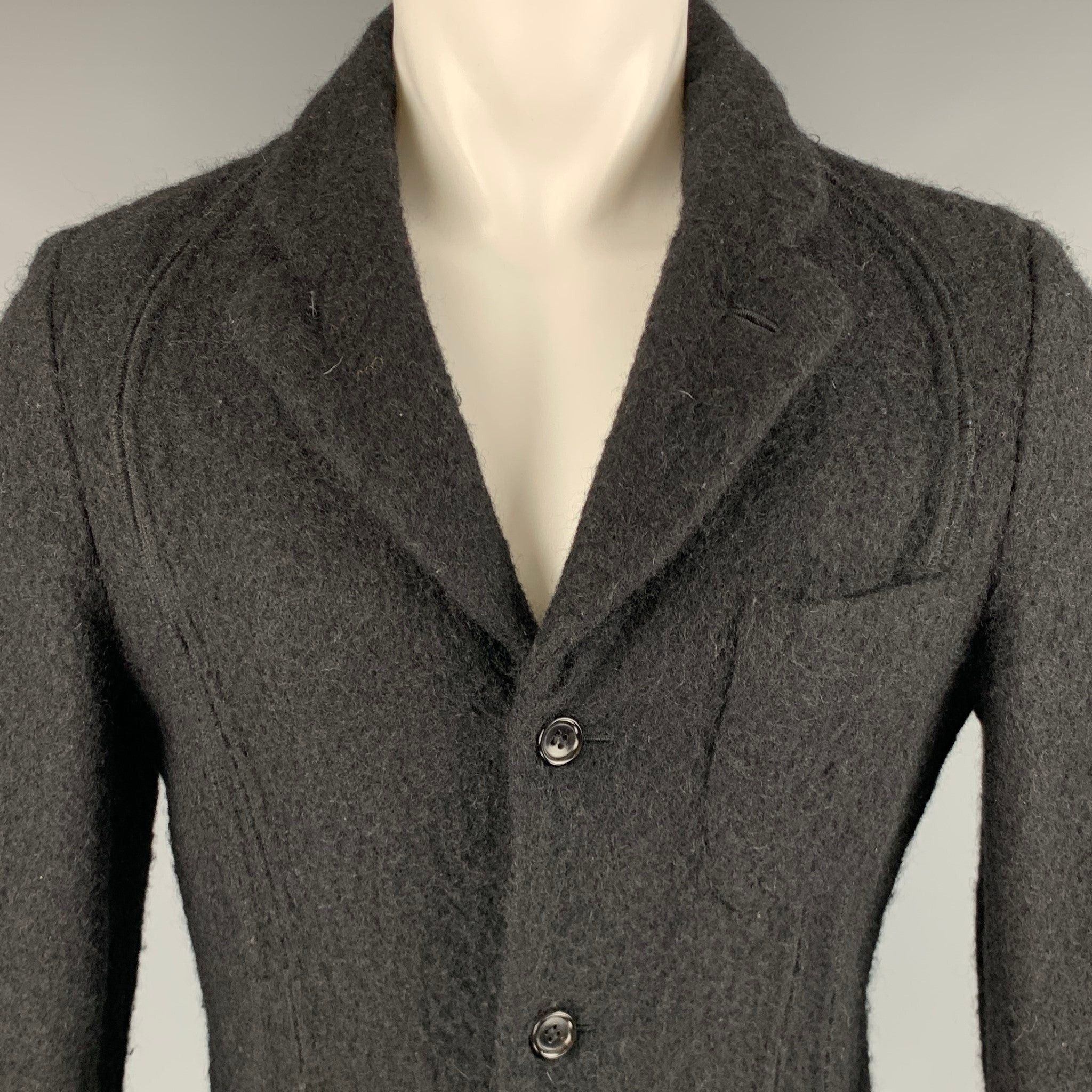 Comme des Garcons COE des GARCONS HOE PLUS Black Wool Blend Textured ...