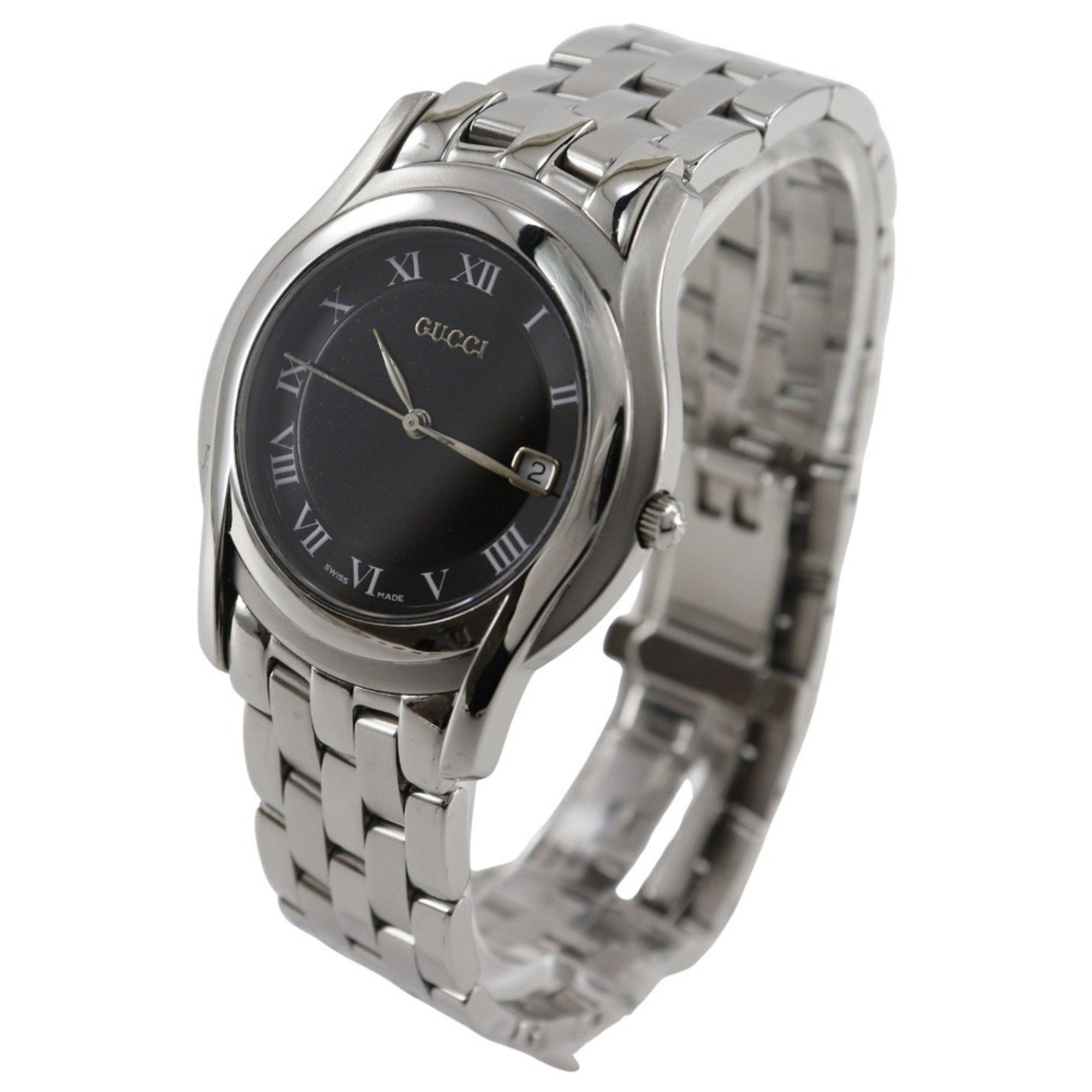 Gucci Gucci Watch 5500M Stainless Steel Quartz Analog Display Black ...