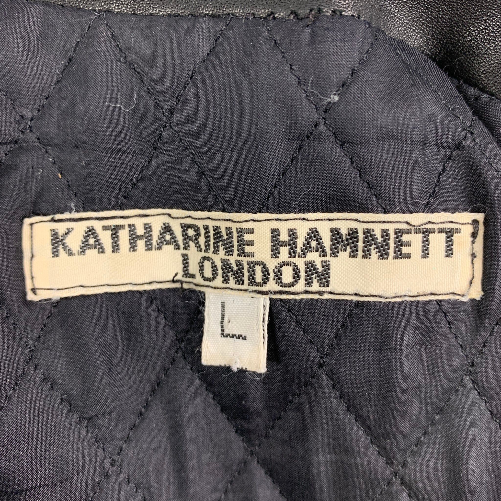 Designer Vintage KATHARINE HAMNETT Winter 1990 Black Studded eather ...