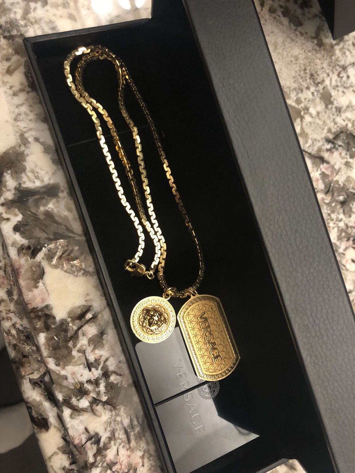 Versace Gold Versace Dog Tag Necklace | Grailed