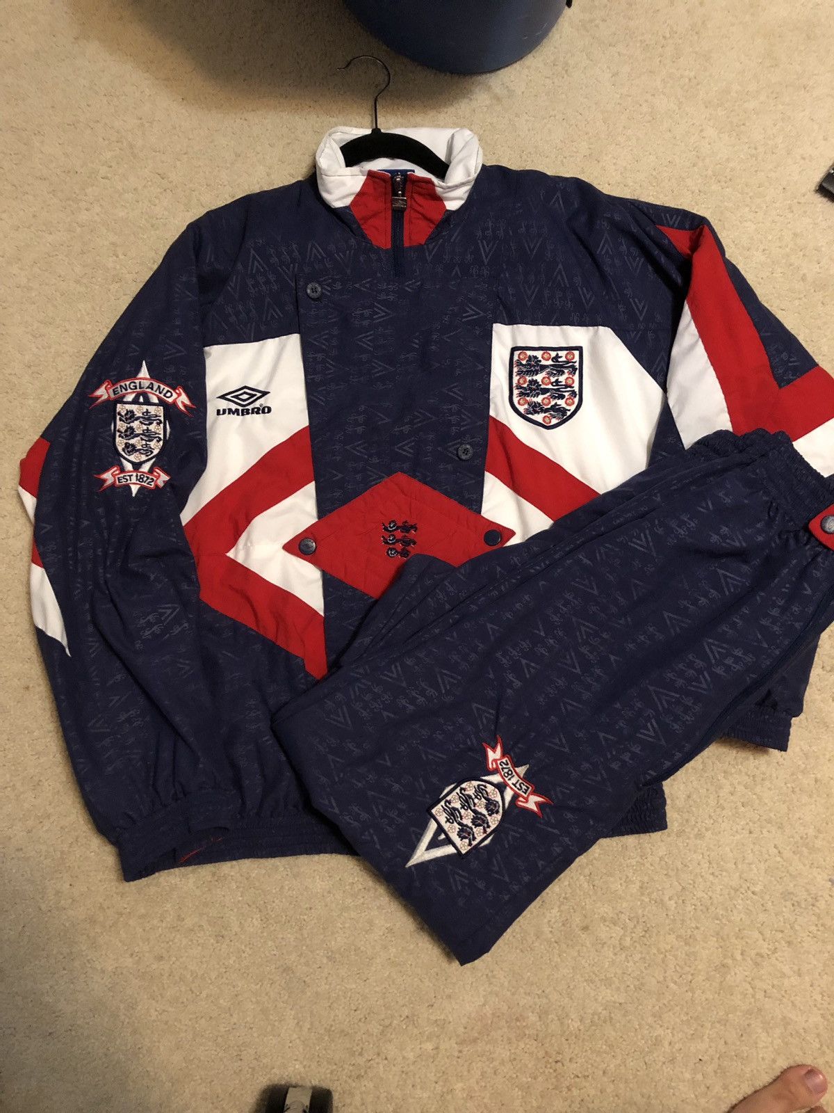 Vintage Vintage 1990-92 Umbro England soccer full Tracksuit | Grailed