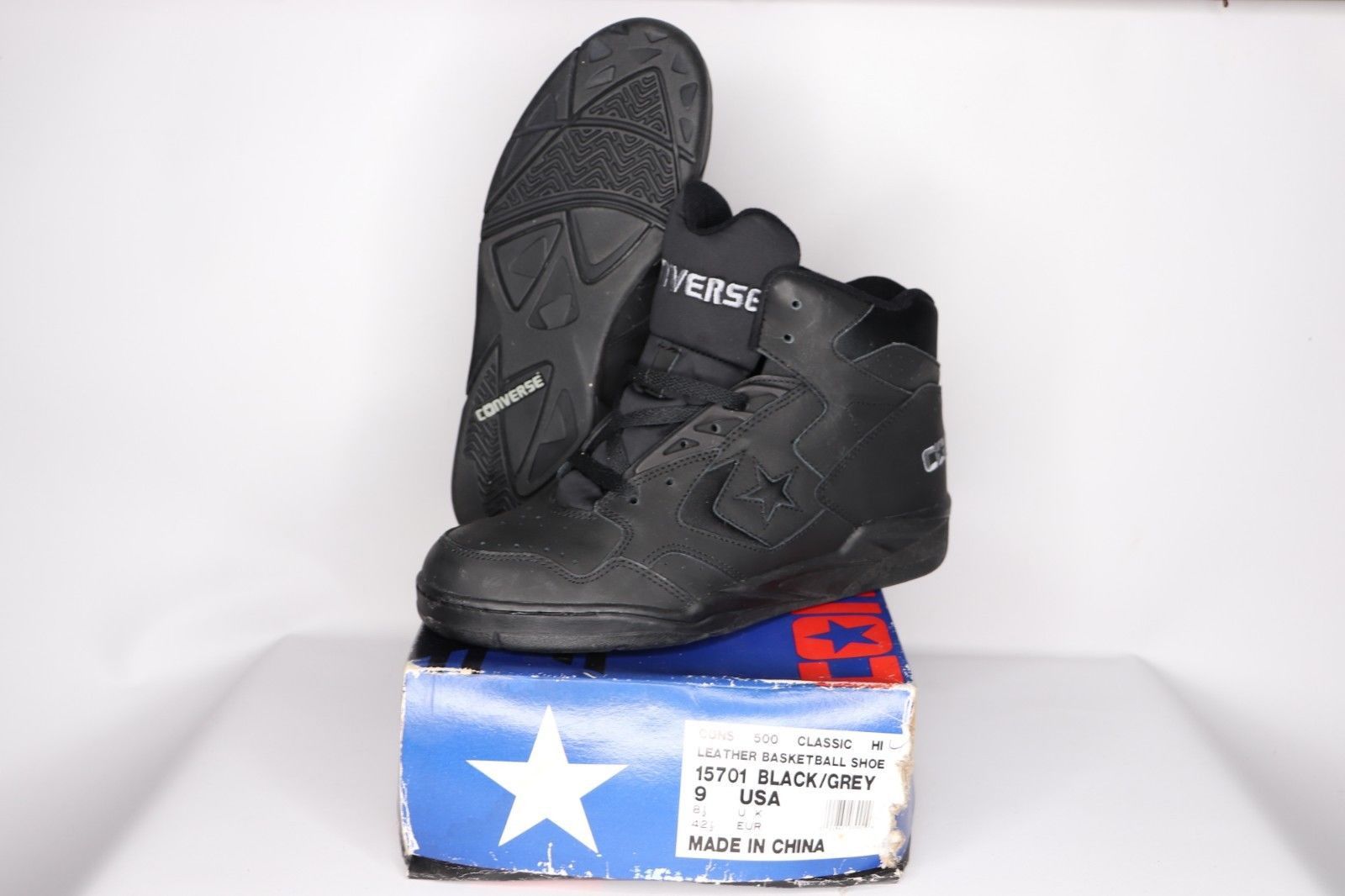 Vintage Vintage 90s New Converse Mens 9 Cons 500 Classic Hi Leather ...