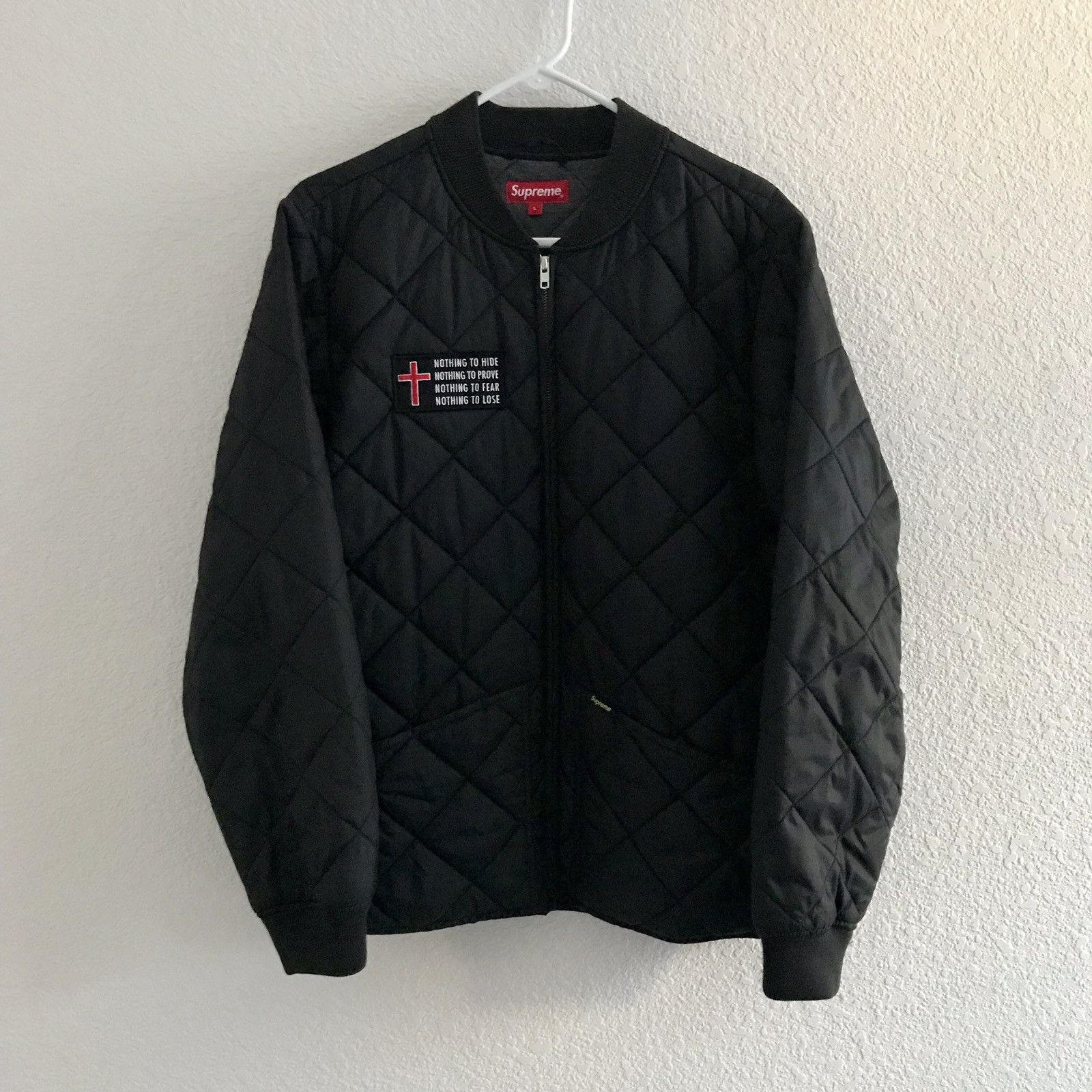 Supreme Supreme Nothing To Hide Black Quilted Work Jacket | Grailed