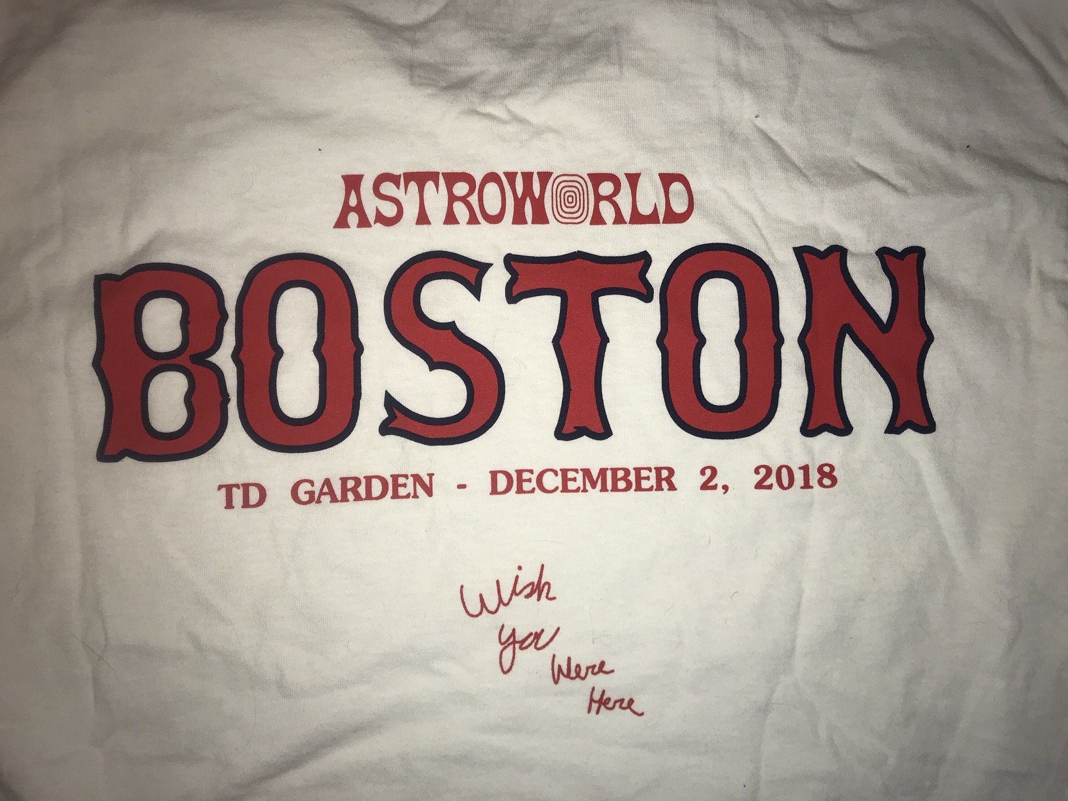Travis Scott Astroworld Boston Tour T-Shirt | Grailed