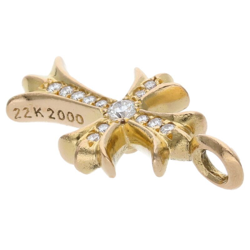 Chrome Hearts Tiny Fat Cross Diamond 22k Pendant | Grailed