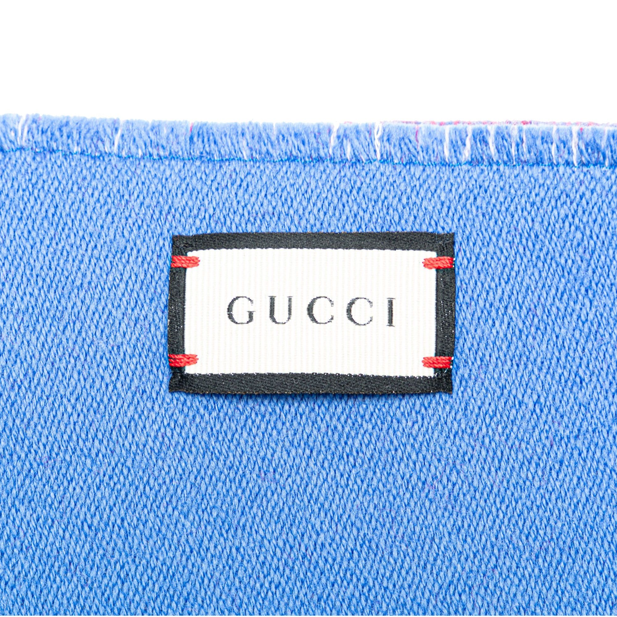 Gucci Blue Logo Wool Scarf Scarves | Grailed
