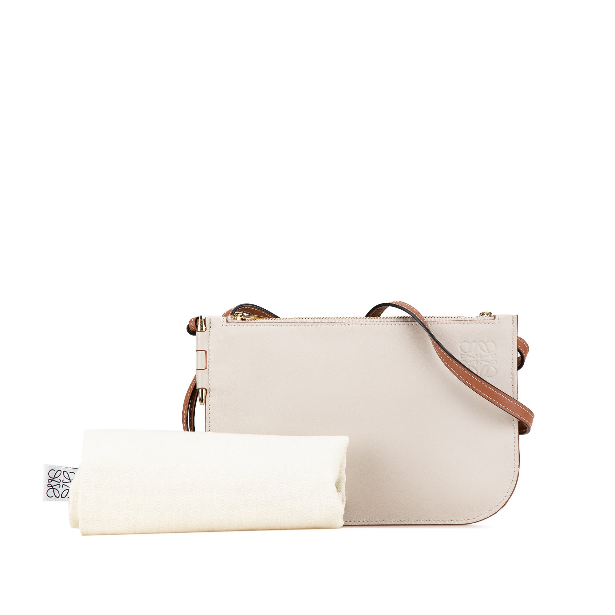 Loewe Gray LOEWE Leather Gate Double Zip Pouch Crossbody Bag | Grailed