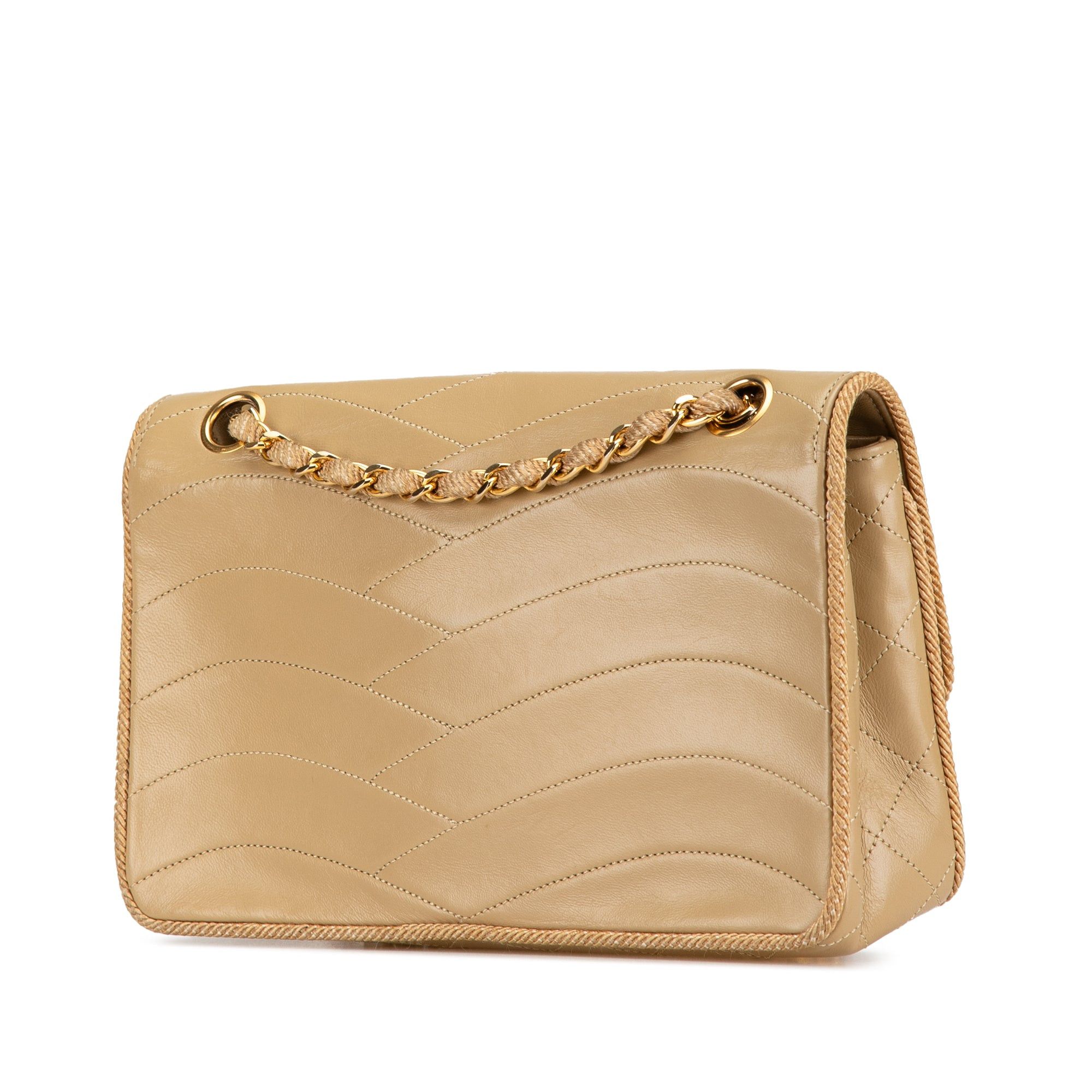 Chanel Tan Small Wave Lambskin Flap Bag | Grailed