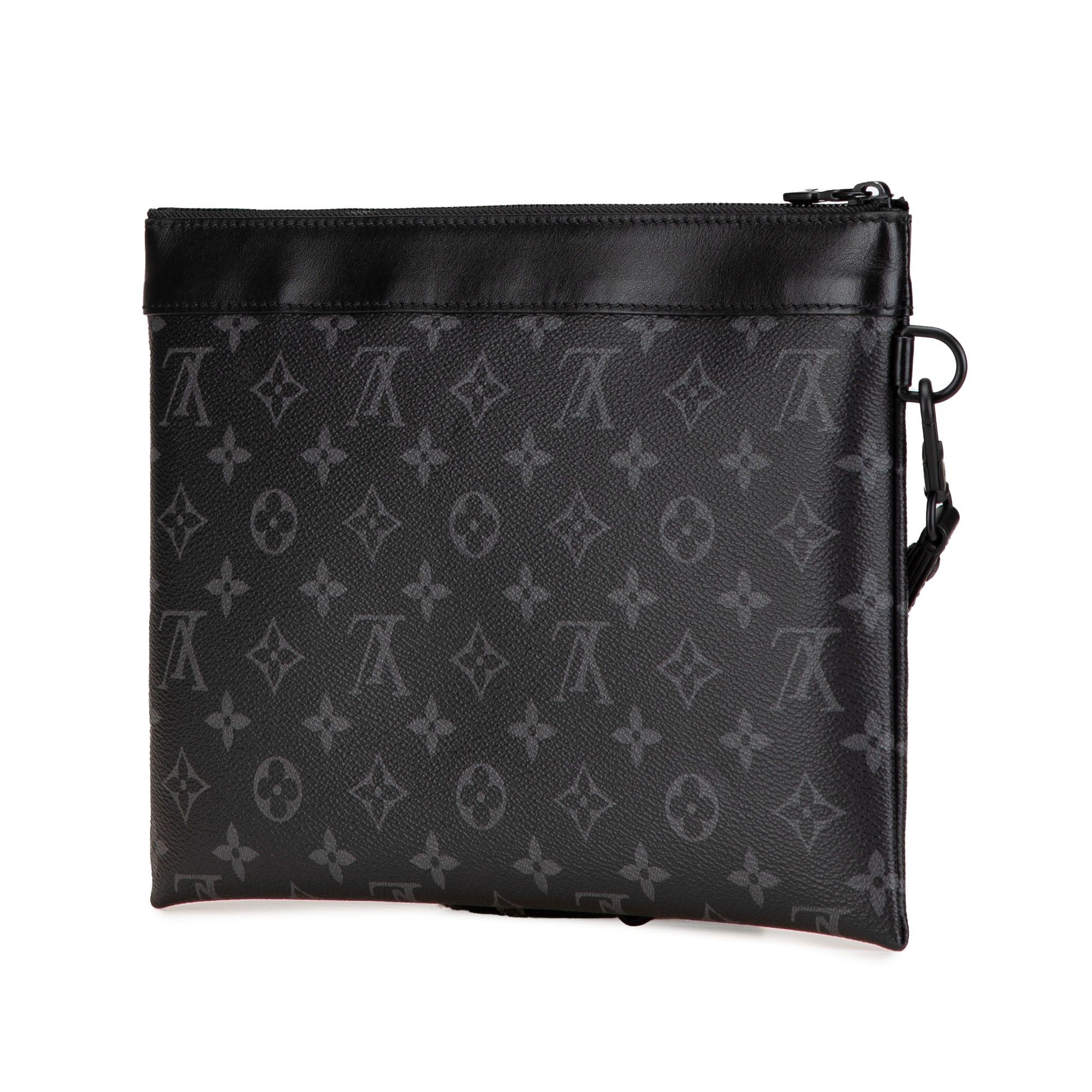 Louis Vuitton Black Monogram Eclipse Pochette To-Go Clutch Bag | Grailed