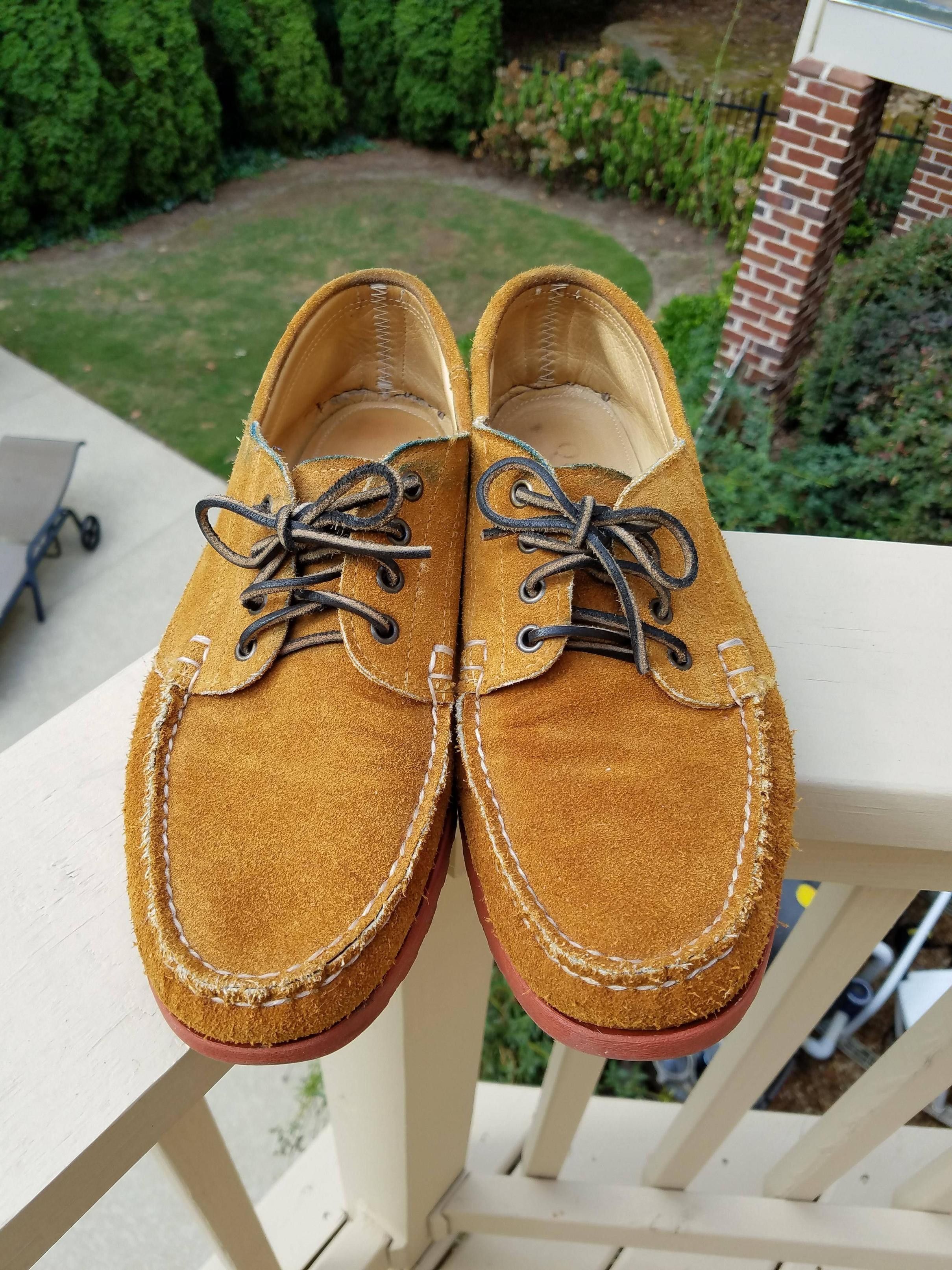 Quoddy Blucher Moc Peanut Suede with Brick Camp Sole | Grailed
