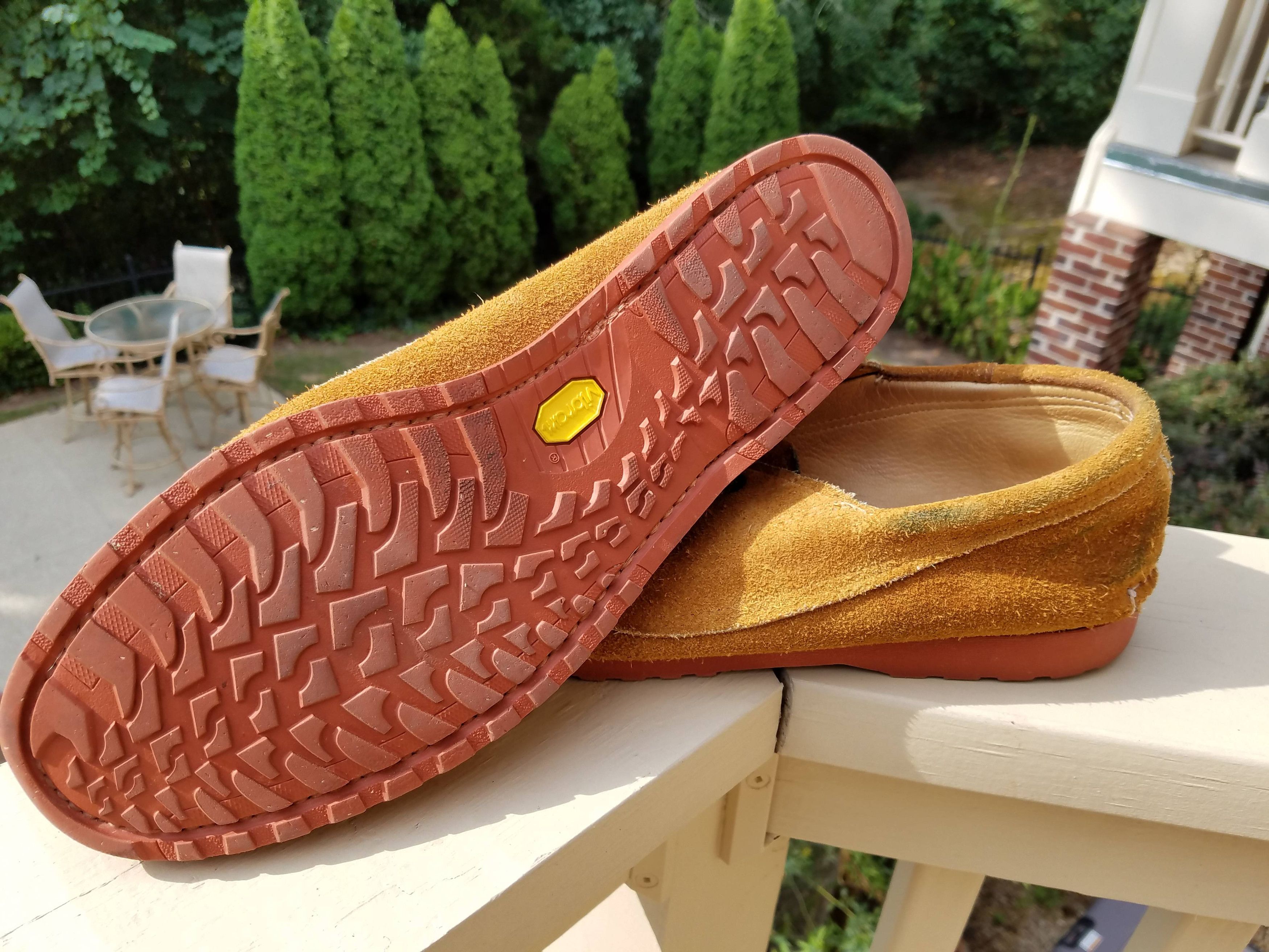 Quoddy Blucher Moc Peanut Suede with Brick Camp Sole | Grailed