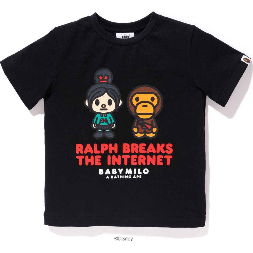 Bape × Disney RALPH BREAKS THE INTERNET MILO TEE #2 BLACK | Grailed