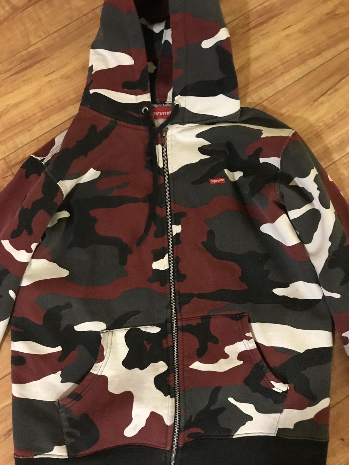 Supreme Supreme Red Camo Mini Box Logo Zip Up Jacket | Grailed