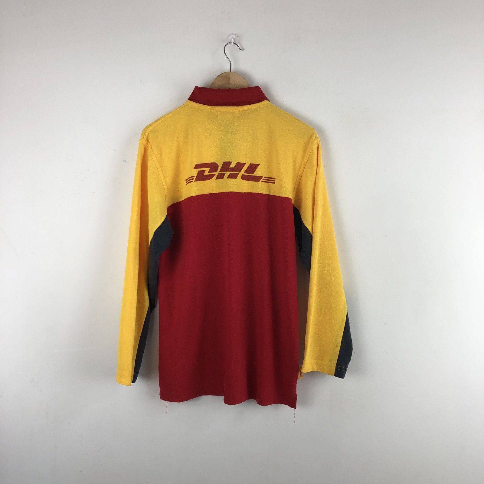 Dhl (A54) Vintage Dhl Ls Polo Shirt Vetement Design | Grailed