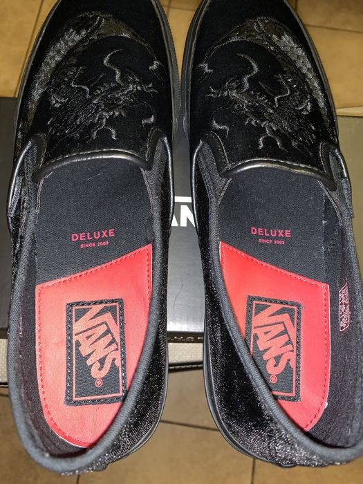 Vans Deluxe Japan x Vans Velvet Slip-On Black Dragon Embroidery "ASIA ...