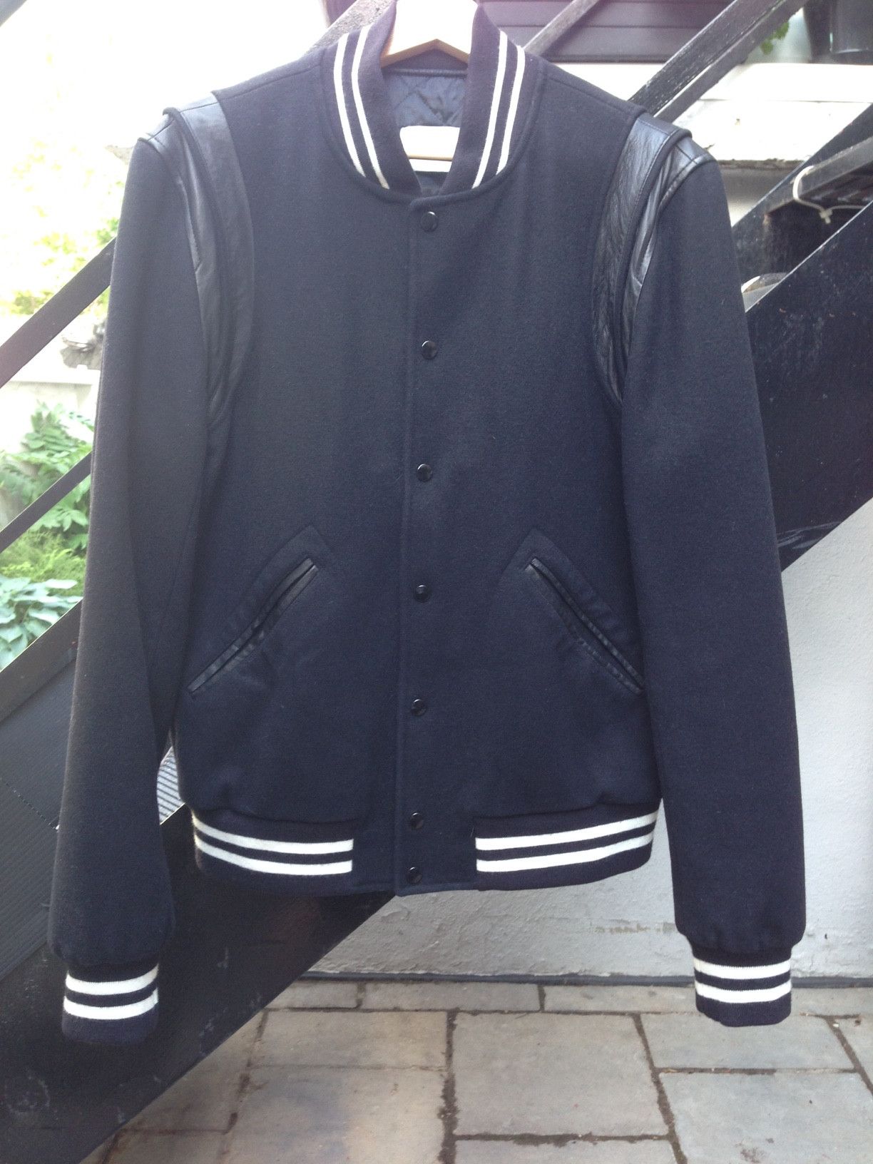 Sandro Sandro Paris Black Teddy Varsity Jacket | Grailed
