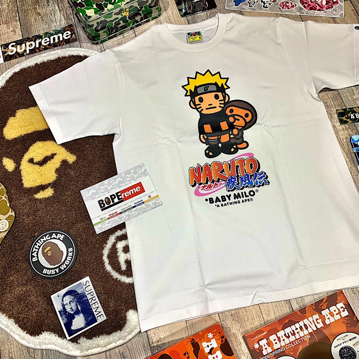 Bape Bape X Naruto Tee T Shirt M Deadstock Bathing Ape Shark Sweat ...