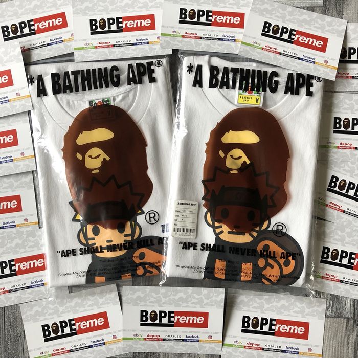 Bape Bape X Naruto Tee T Shirt M Deadstock Bathing Ape Shark Sweat ...