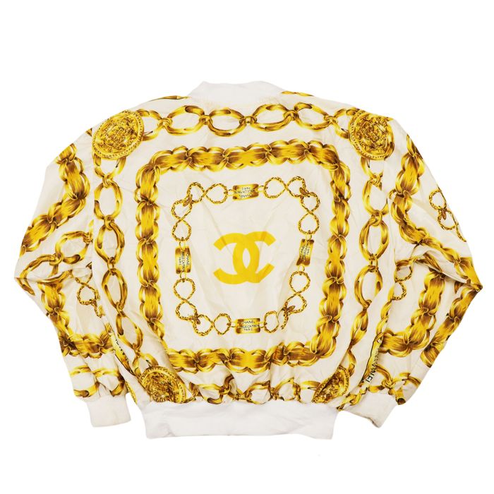 Chanel Vintage Chanel gold chain baroque satin jacket | Grailed