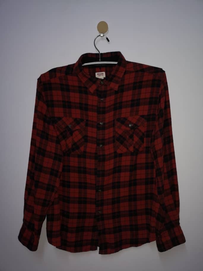 Mossimo Mossimo Supply Co Flannel Tartan Red Punk Rock Goth Button ...