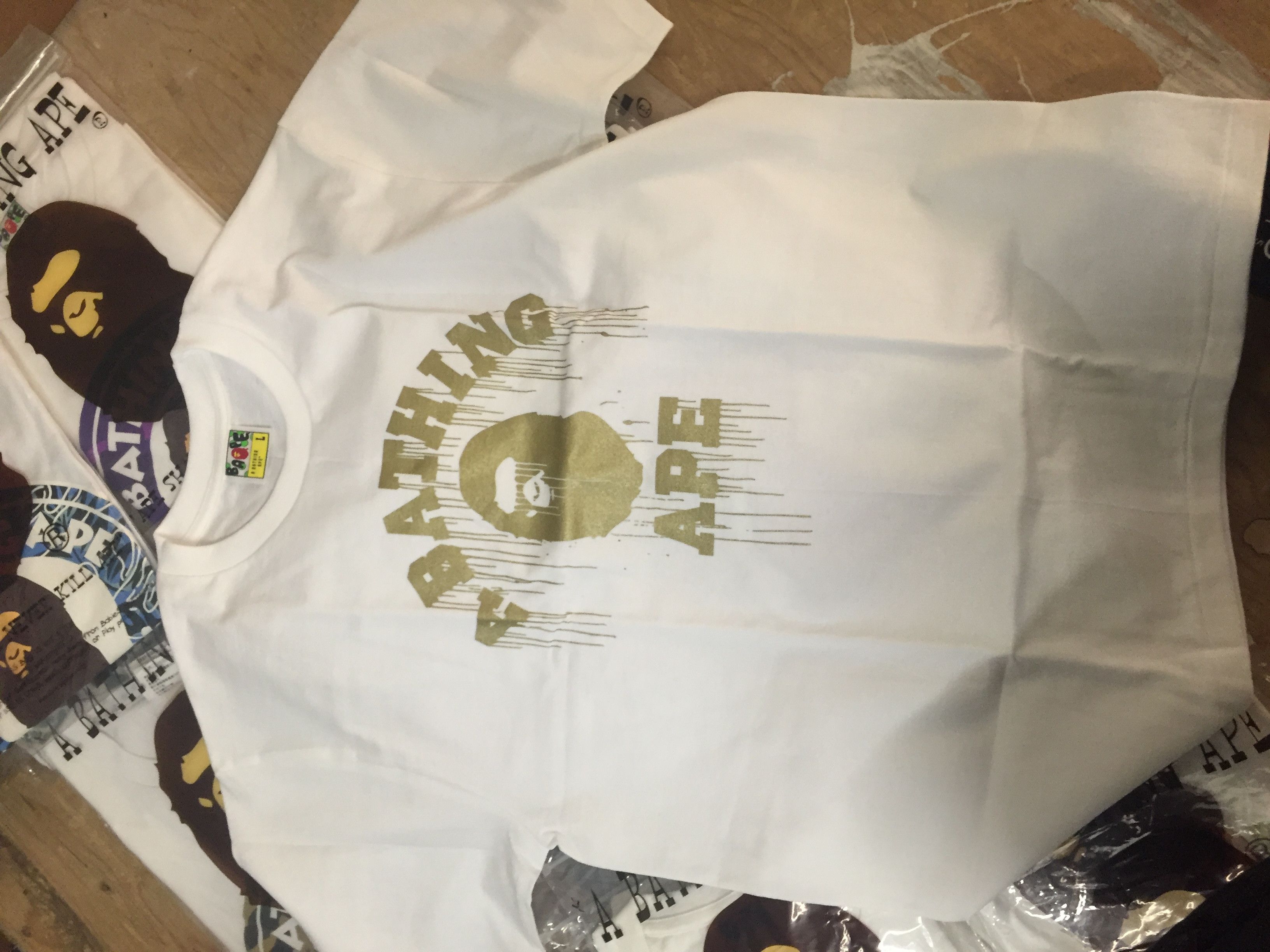 Bape white gold drip ( MORE SIZES) | Grailed