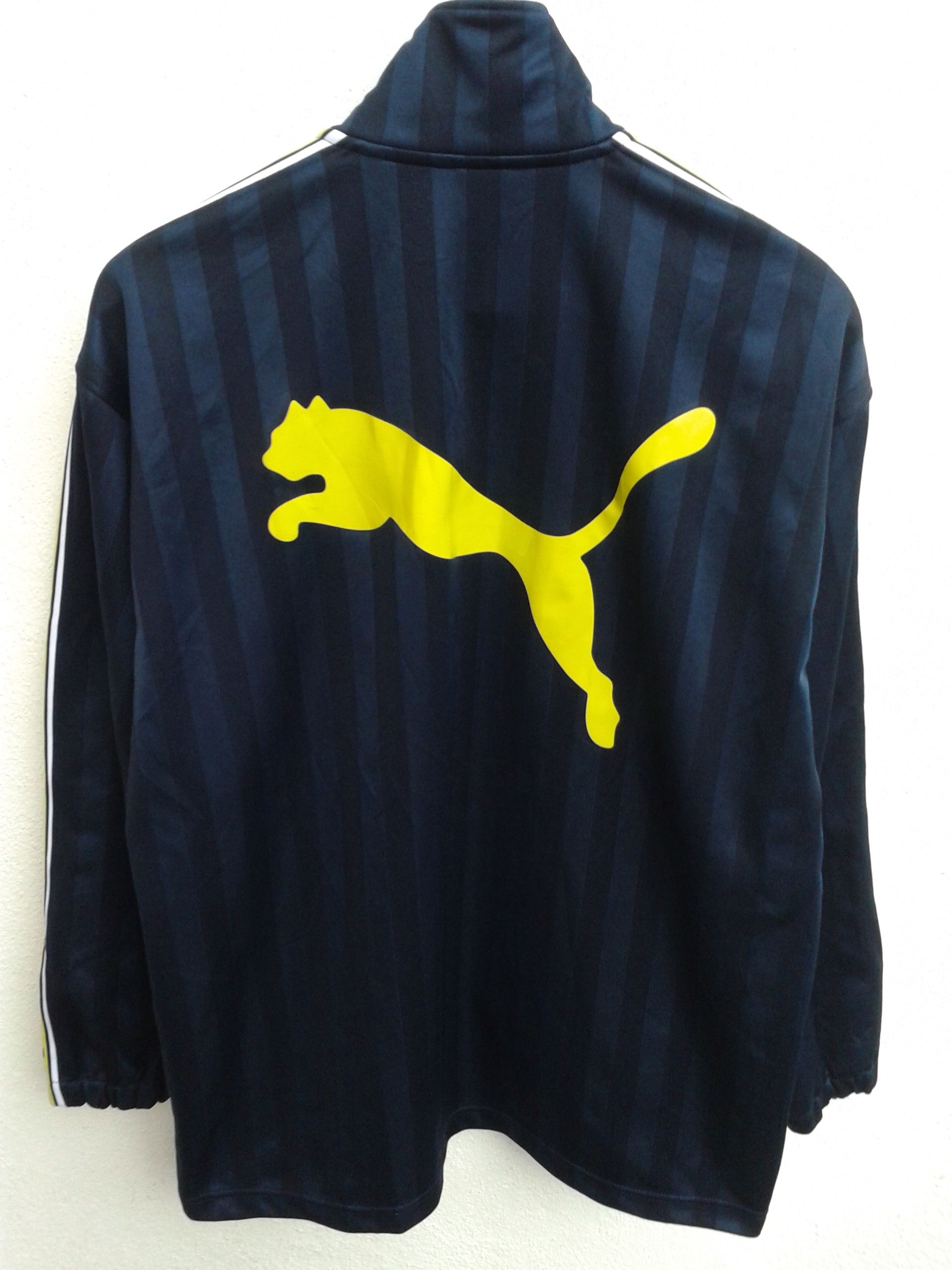 Puma Neon Sportswear Big Logo Sleeve Stripes Spell Out Running Jacket ...