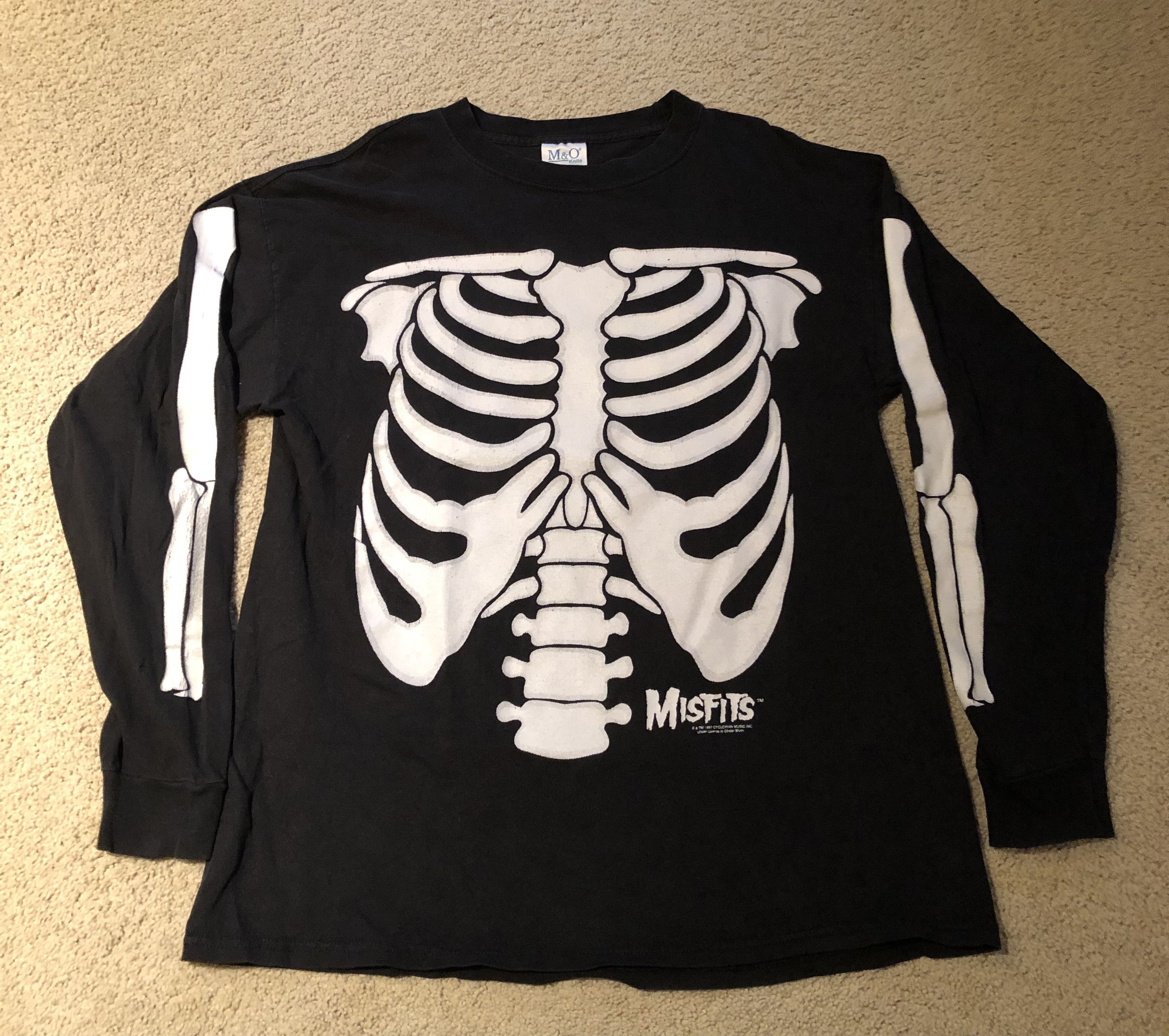 Misfits Vintage 1997 Misfits Skeleton Long Sleeve (Glow In The Dark ...
