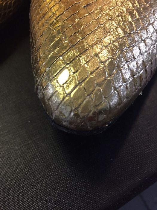 Saint Laurent Paris Gold Python Boots | Grailed