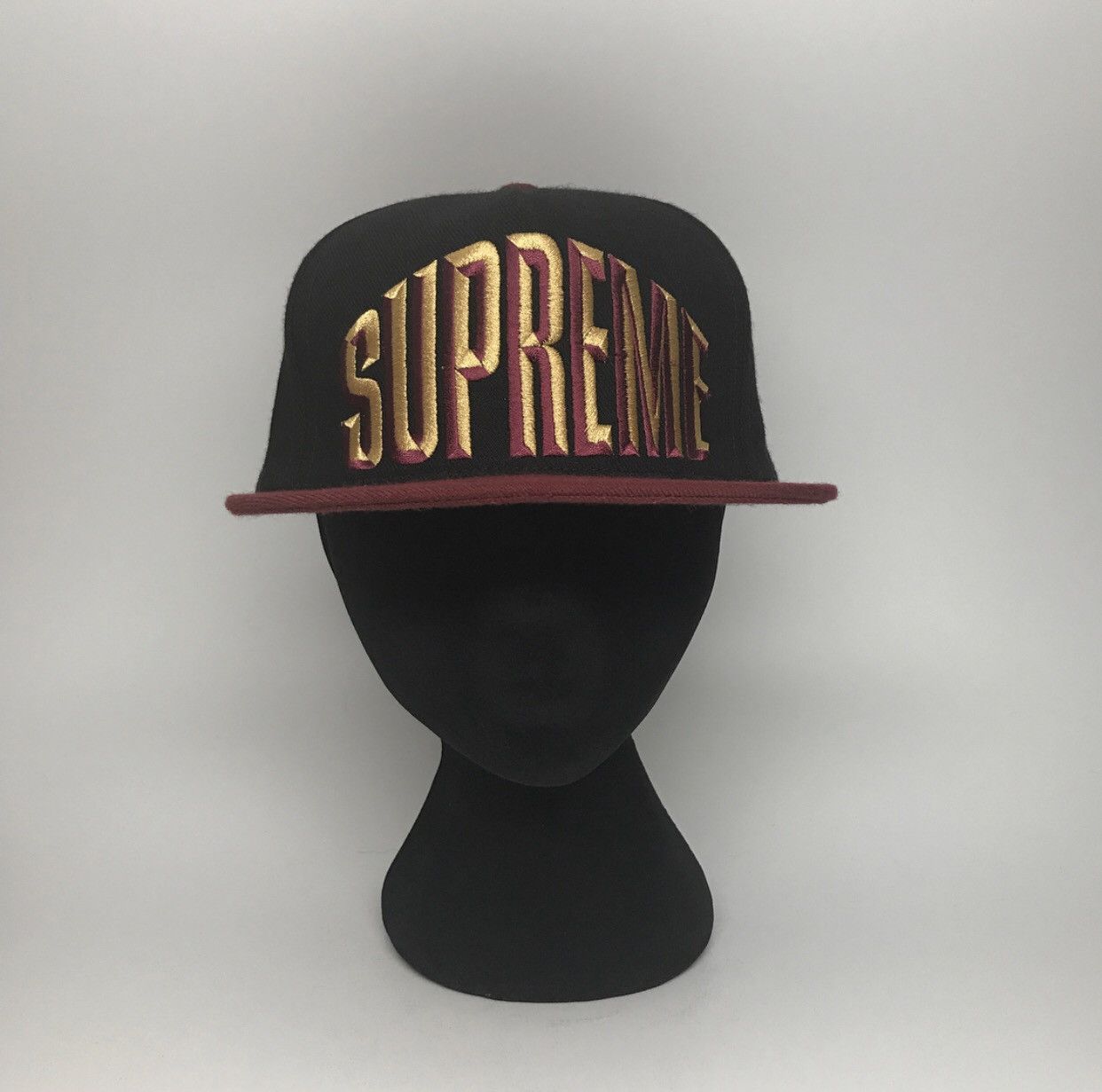 Supreme Black & Burgundy Supreme SnapBack | Grailed