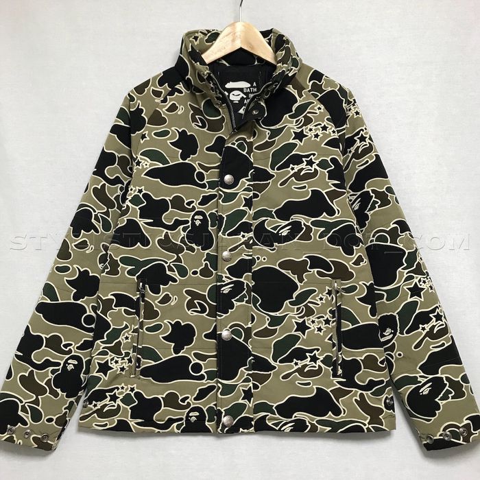 Bape [S] A BATHING APE BAPE VINTAGE PSYCHE CAMO LIGHT PUFFER JACKET ...