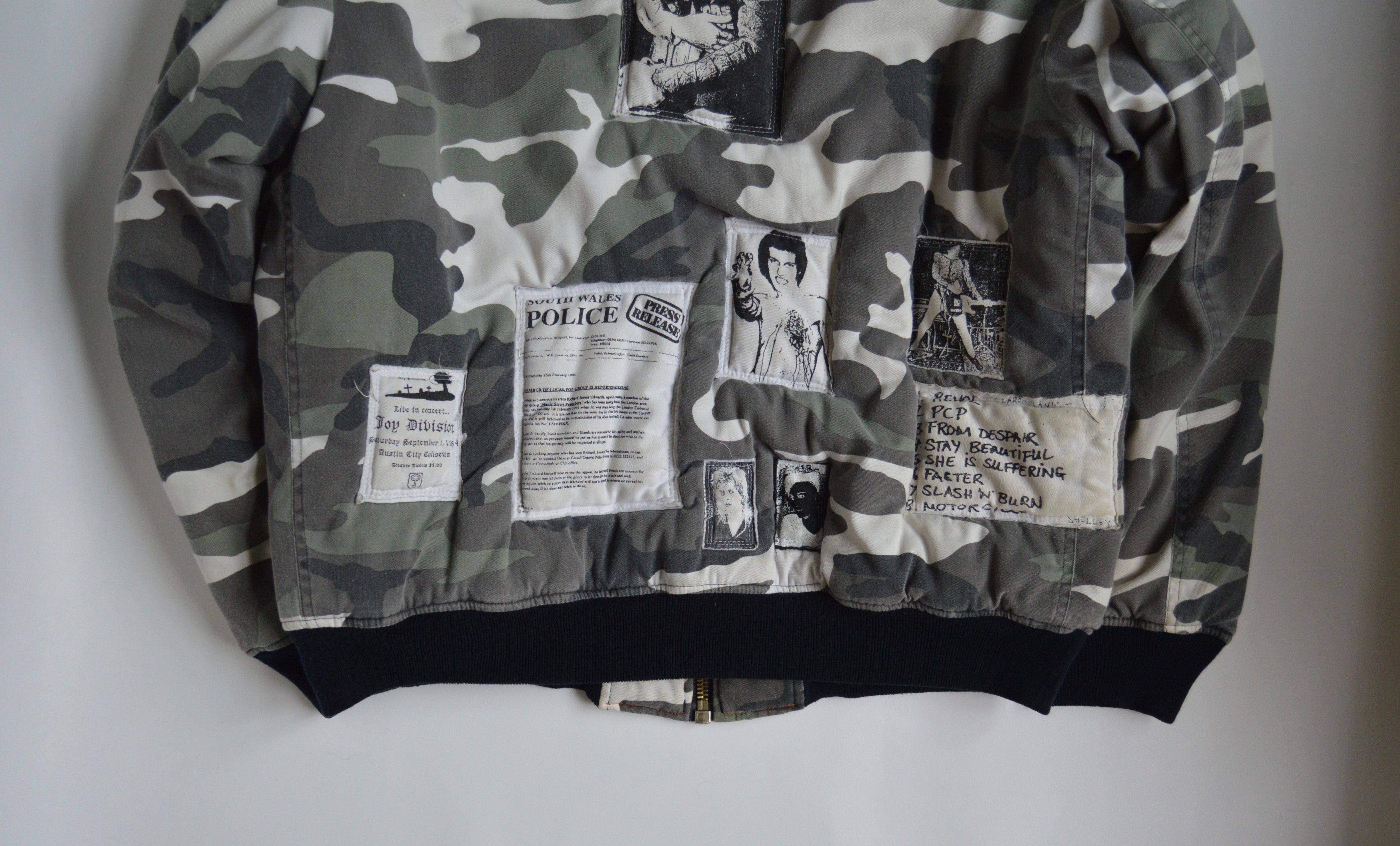 Raf Simons A/W 2001 'Riot Riot Riot' camo patch bomber jacket | Grailed