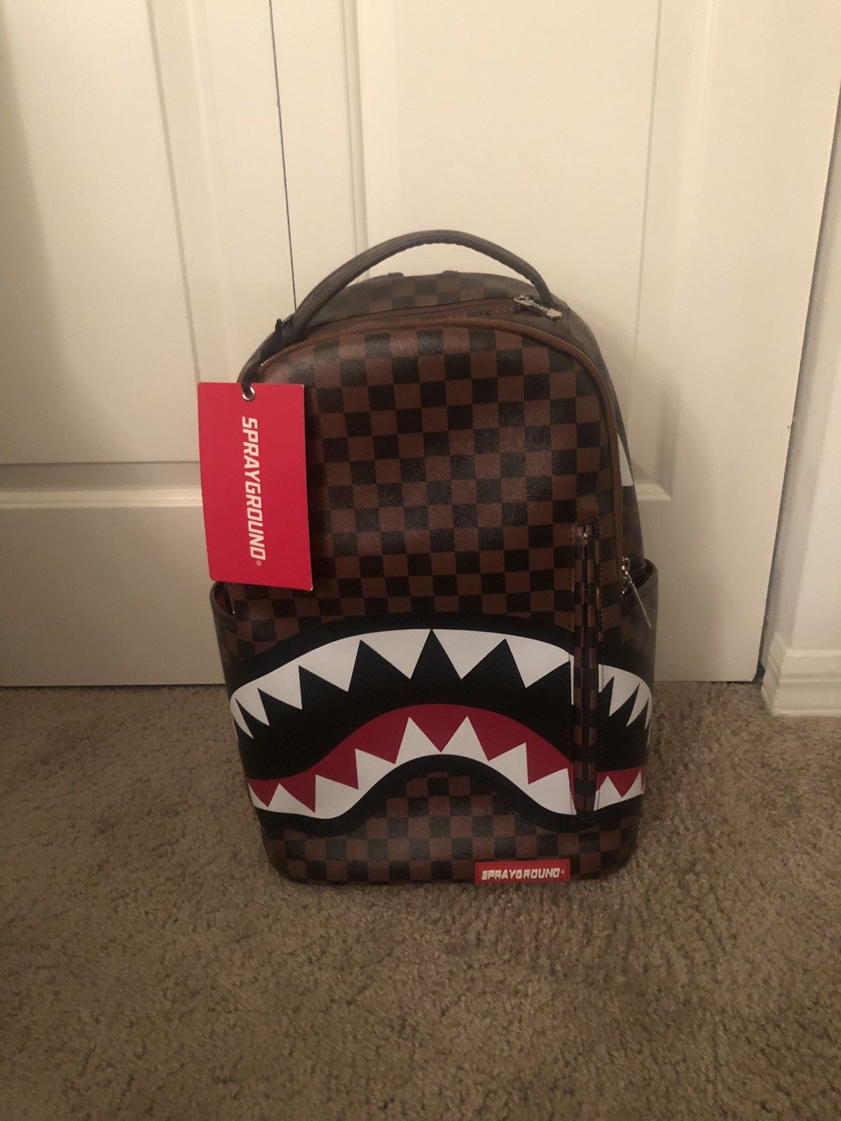 Sprayground lv x sprayground backpack sharks in paris | Grailed