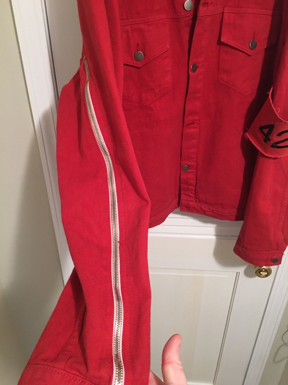 424 On Fairfax 1 Of 15 Red Denim Jacket Canadian Exclusive | Grailed