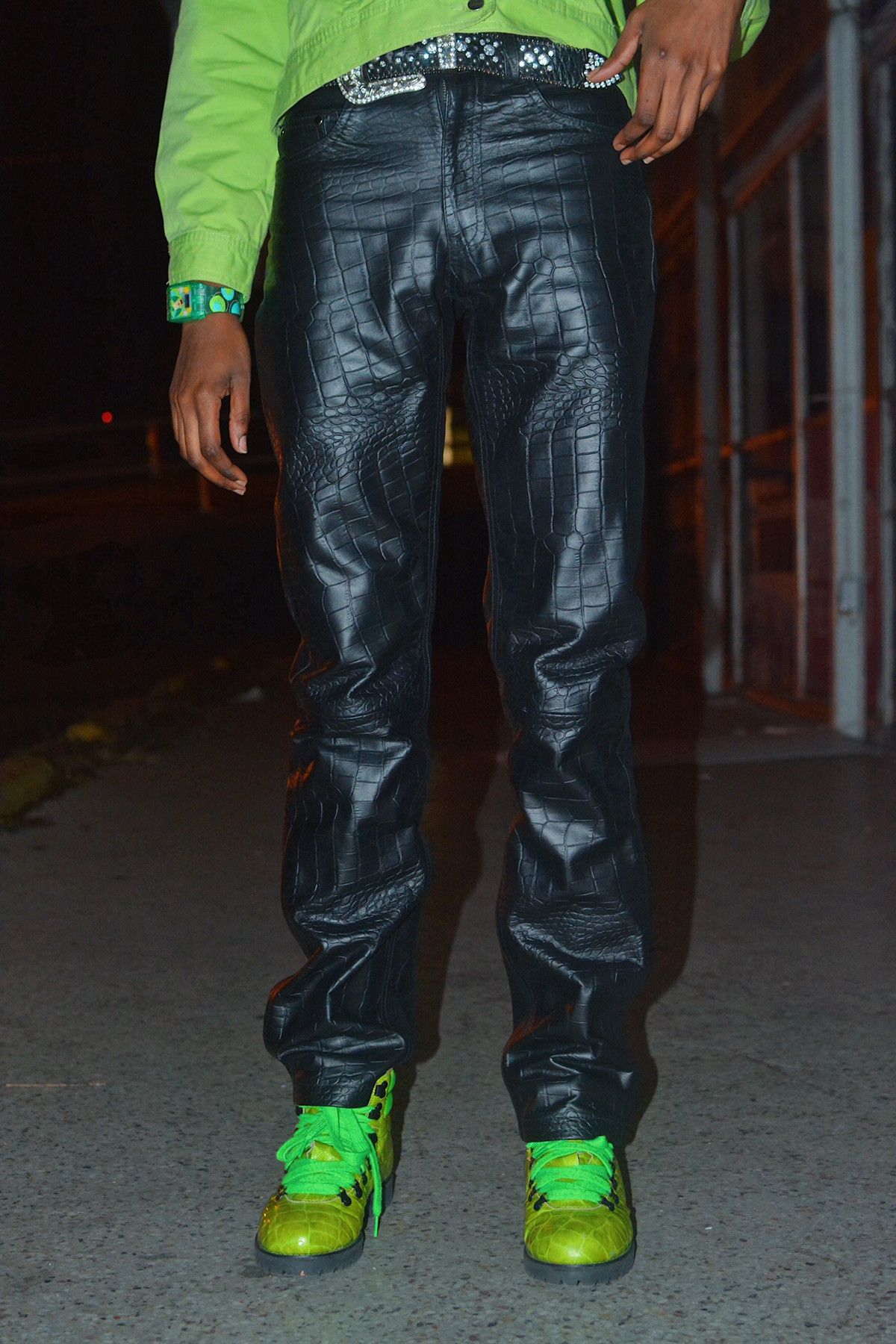 Custom Slumxweirdo Black Gator Leather Pants | Grailed