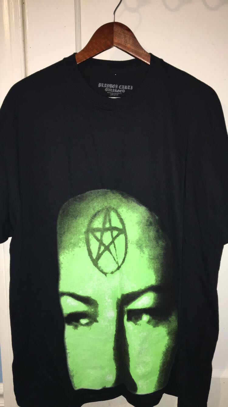 Playboi Carti Neon Tour Pentagram Face Girl Shirt | Grailed