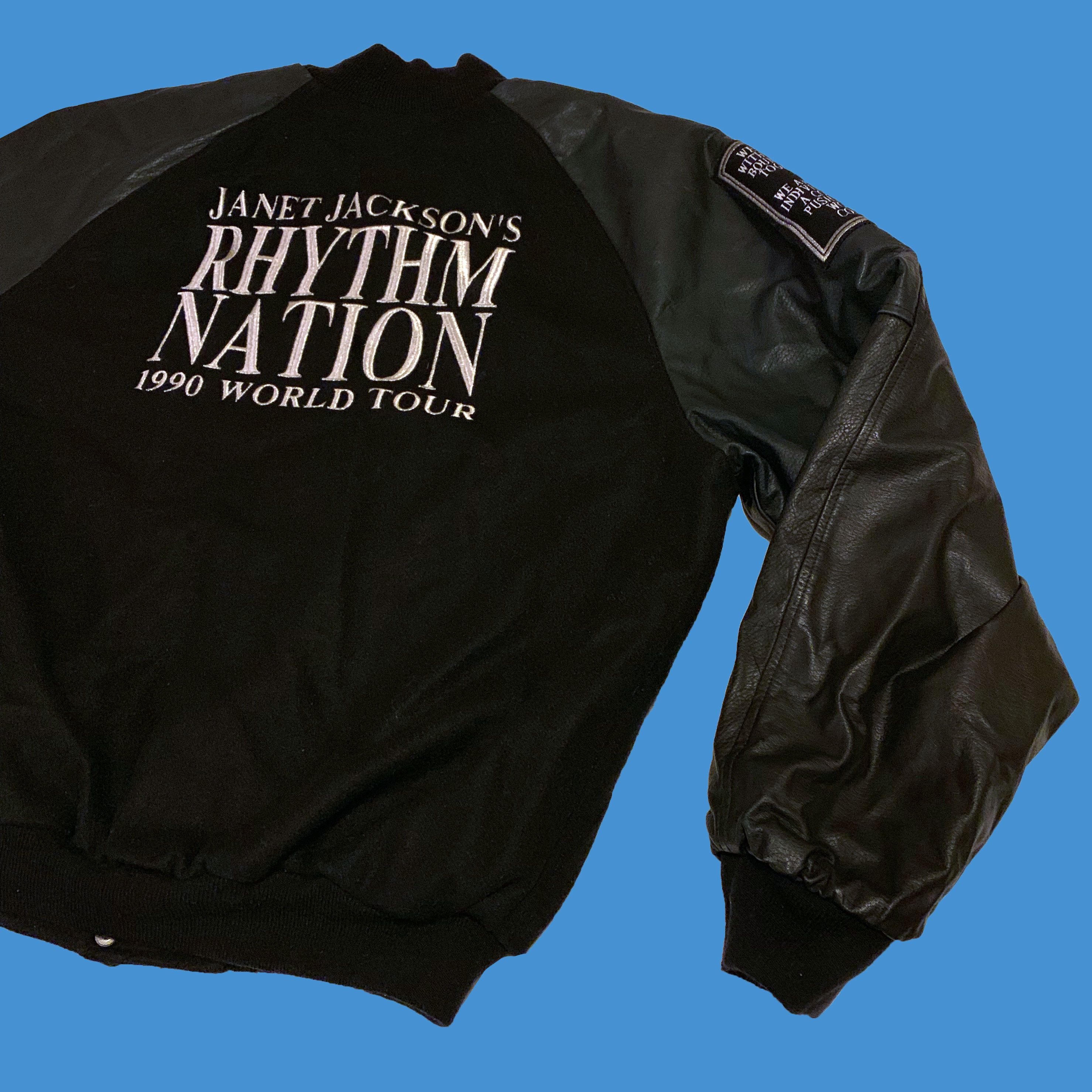 Vintage RARE 1990 Janet Jackson Rhythm Nation world tour varsity jacket ...