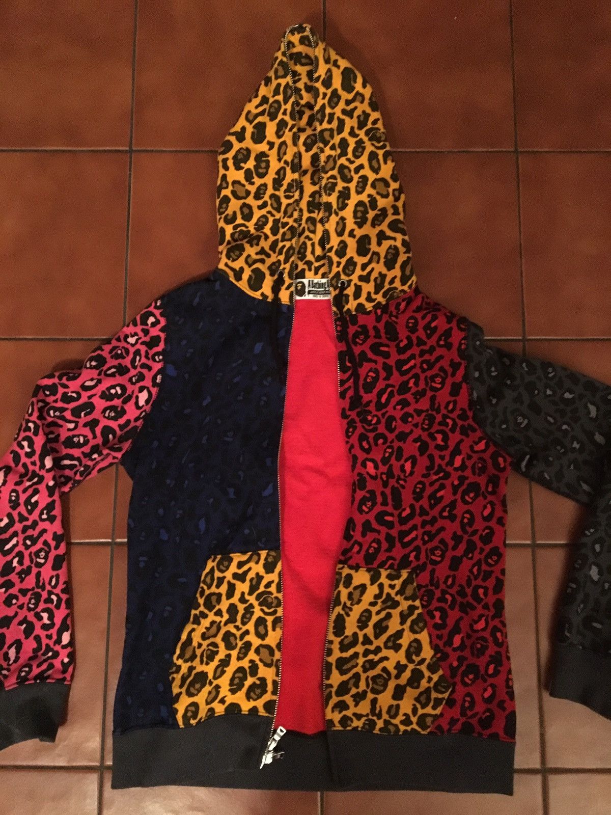 Bape Leopard Camo Print Full Zip Hoodie Grailed
