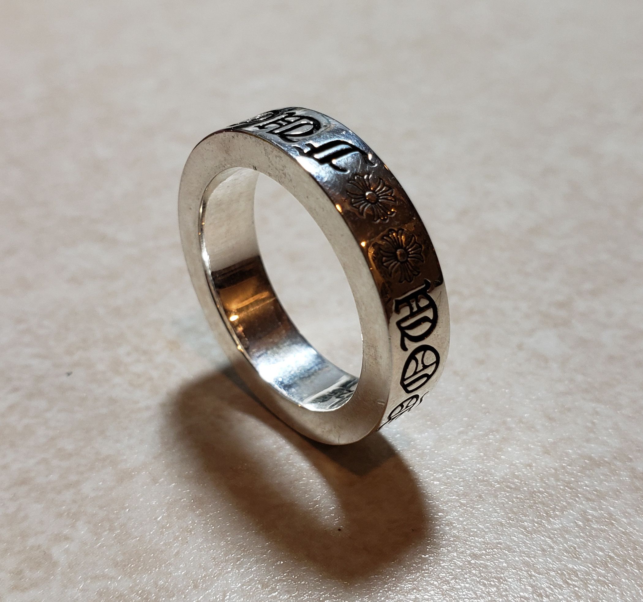 Chrome Hearts 925 Silver / Size 9 / CH 6mm Fuck You Ring w Chrome Hearts 925 Silver / Size 9 / CH 6mm Fuck You Ring w