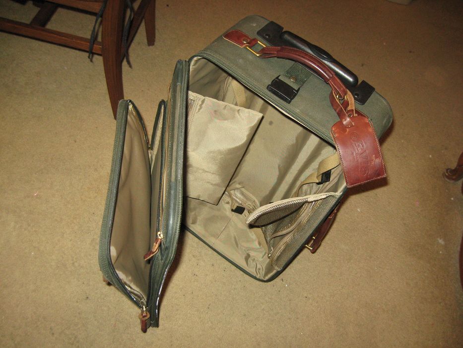 Orvis Orvis Canvas/leather rolling suitcase | Grailed