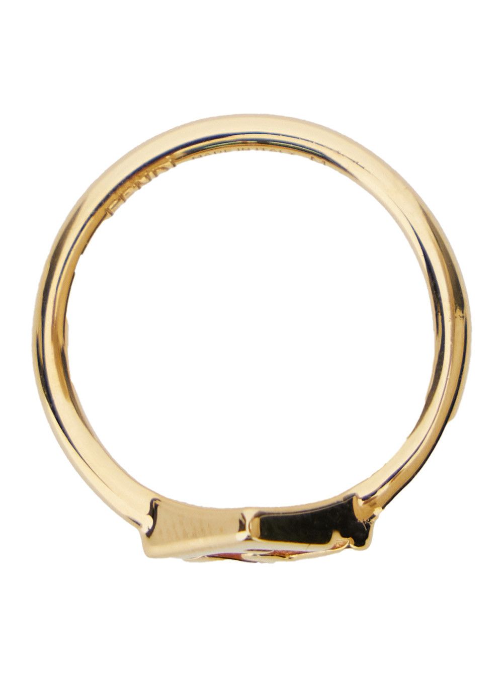 Fendi Metallic Ring with FF Plaque in Bronze Woman | Grailed