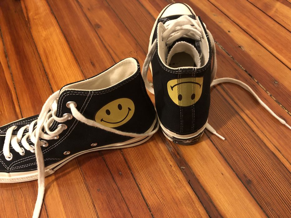 Converse Mike Cherman Custom Made Smiley Face Chuck Taylor Hi Sneaker ...