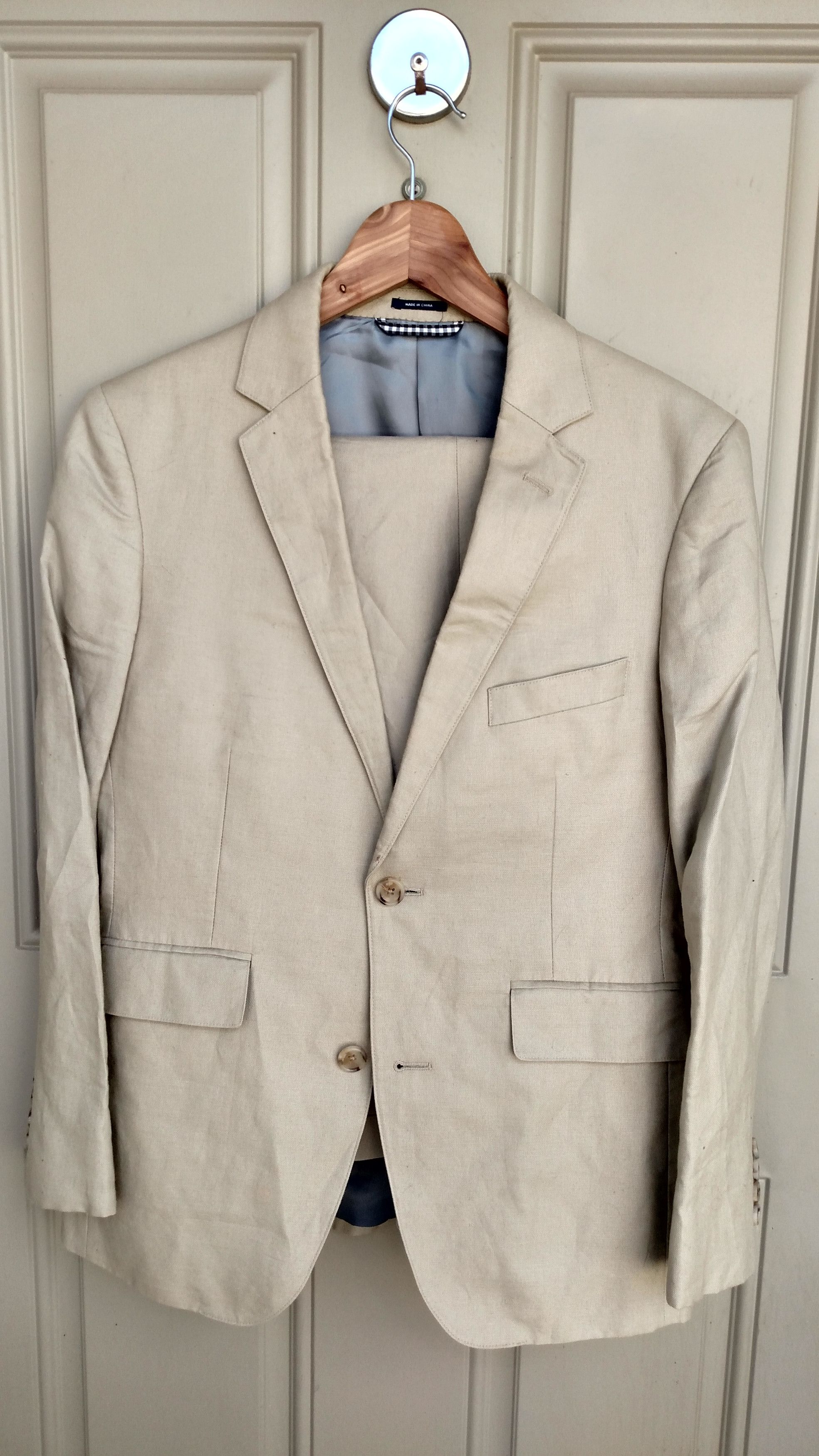 Bonobos Slim Fit Suit in Stone Linen | Grailed