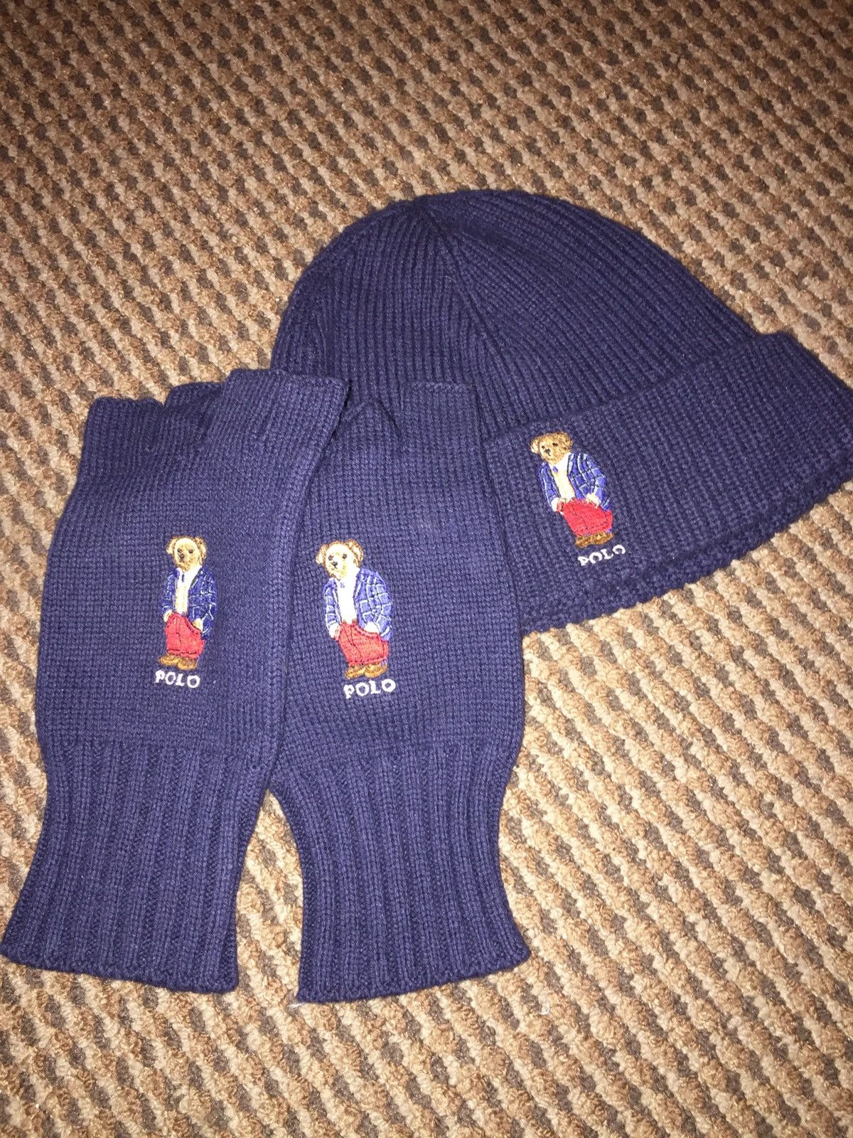 Polo Ralph Lauren Polo Ralph Lauren Skull Cap With Matching Gloves ...