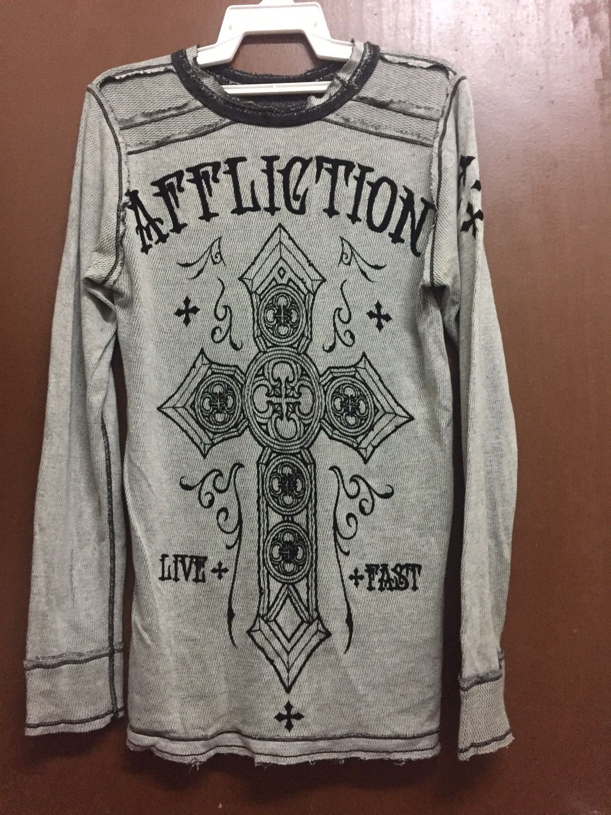 Brand Jesus Big Symbols Affliction Live Fast 2 In 1 Design Like Chrome ...