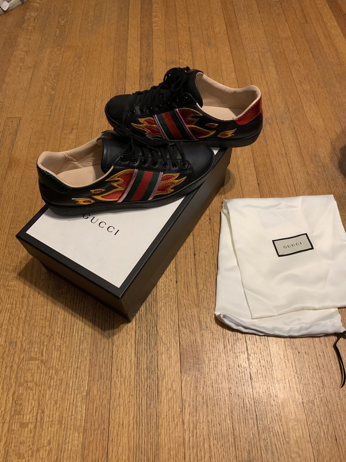 Gucci Black Gucci Flame Ace | Grailed