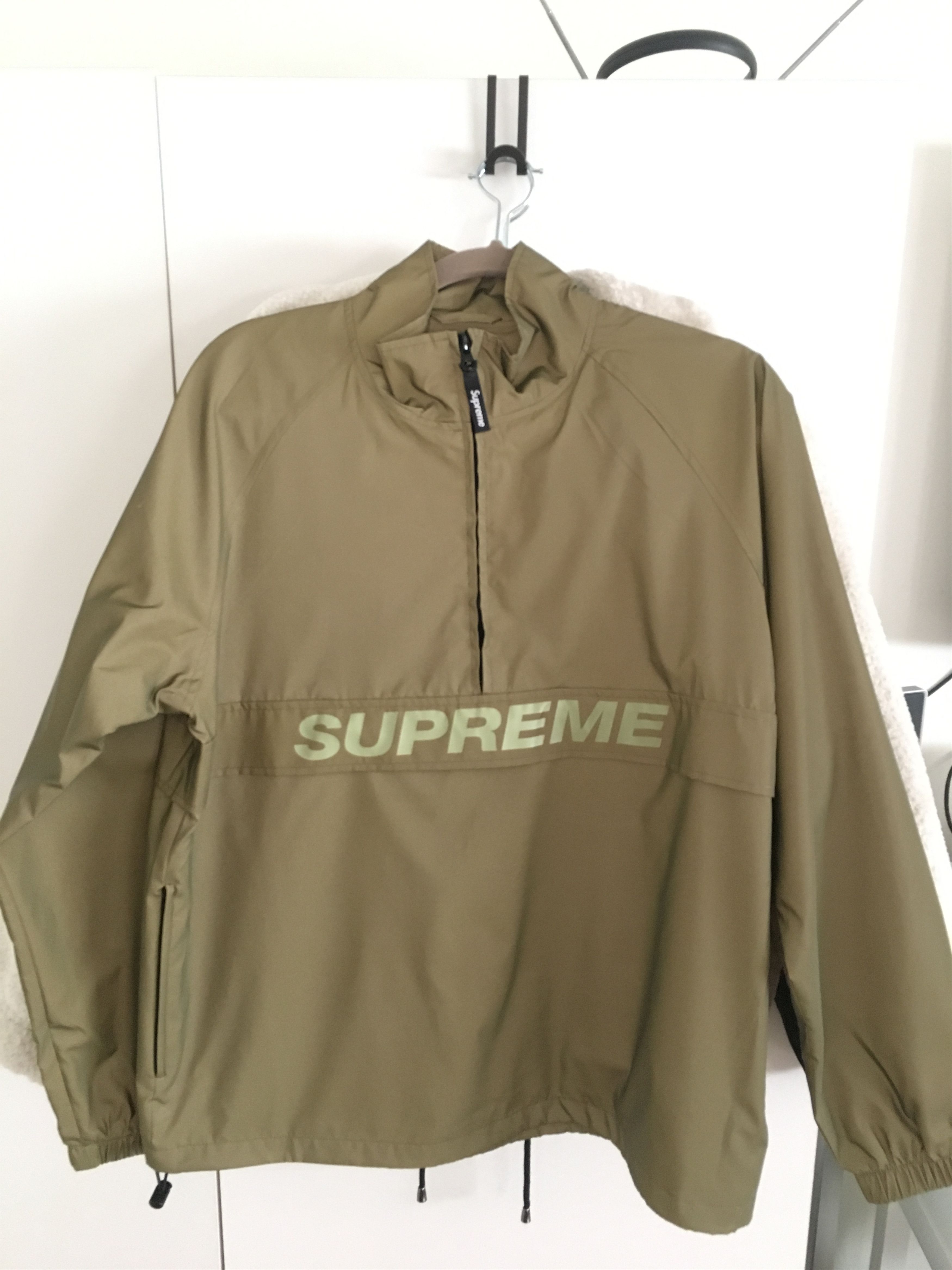 Supreme Gold Reflective Half-Zip Windbreaker Jacket | Grailed