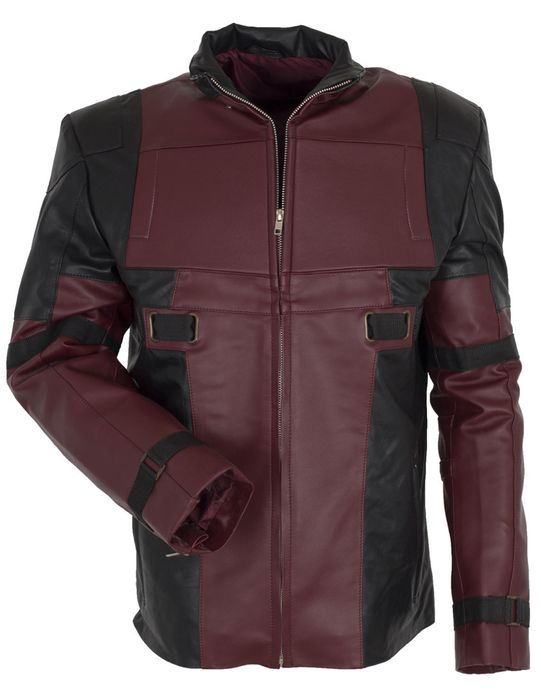Leather Jacket Ryan Reynolds Inspired Dead Pool Maroon Faux Leather ...